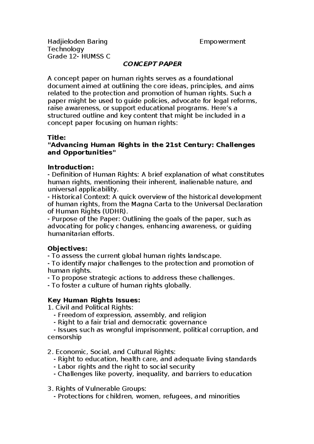 Concept Map - Hadjieloden Baring Empowerment Technology Grade 12- HUMSS ...