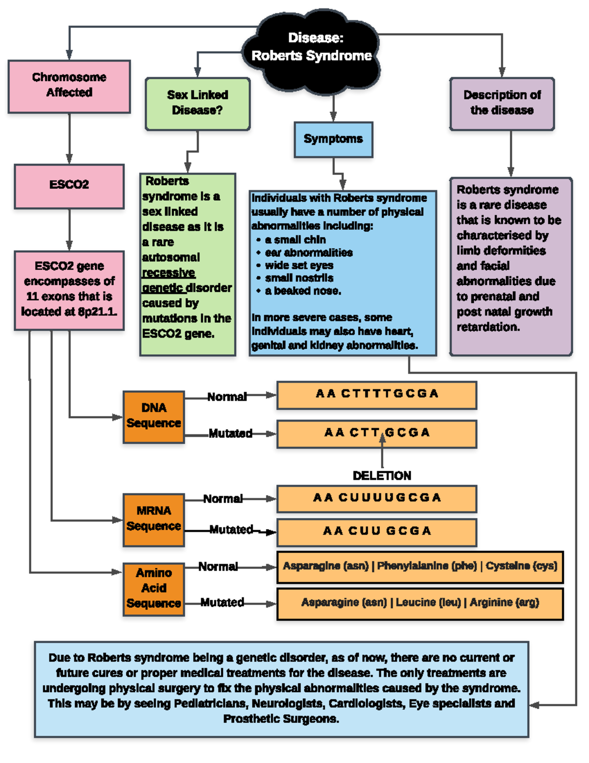 Roberts Syndrome Flow Chart - Disease: Roberts Syndrome Sex Linked ...
