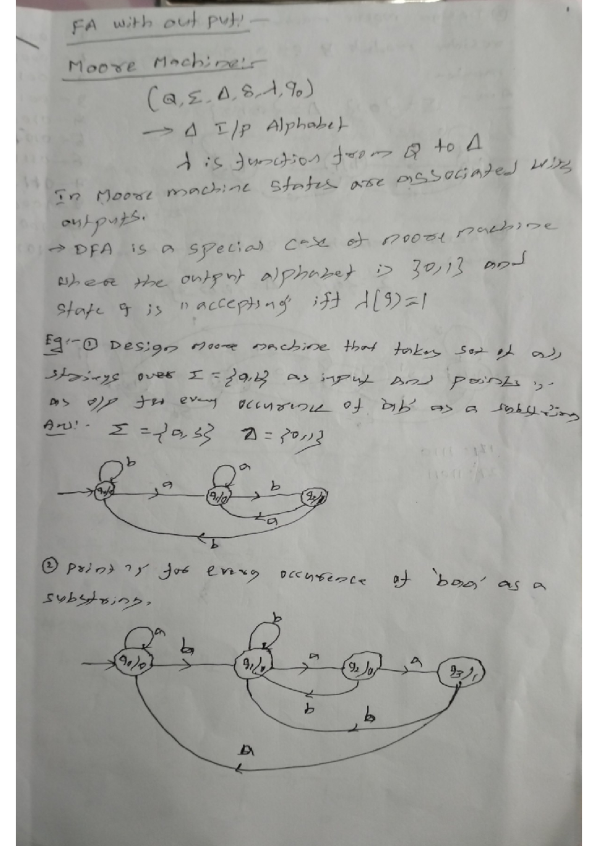 Flat unit 1-1 - Flat unit 1 notes - FA with out put! Moore (Q,E.A.S,9 ...