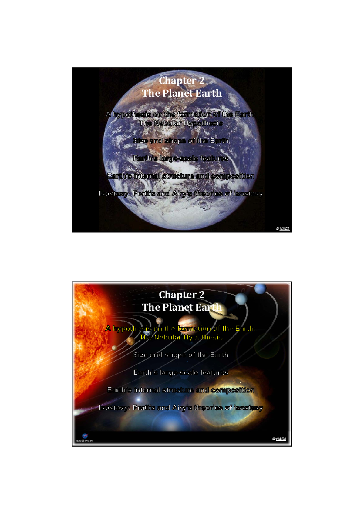 Chapter 2 THE Planet Earth - ChapterChapter 22 TheThe PlanetPlanet ...