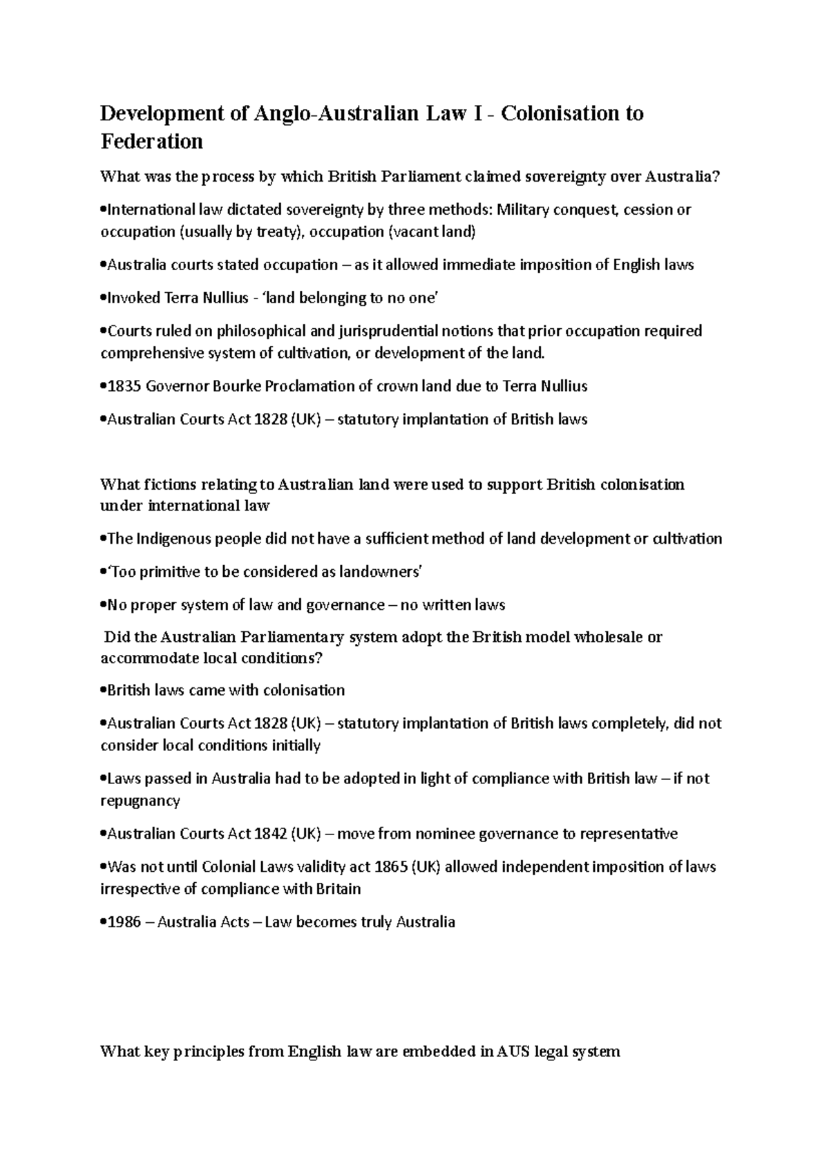 Development of Anglo I - week 2, class 1. - Development of Anglo ...