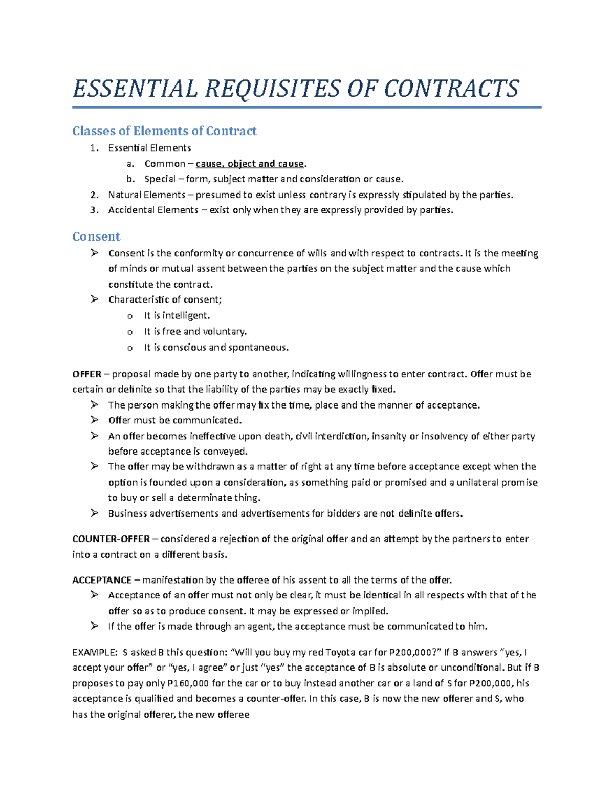 Essential Requisites OF Contracts - ESSENTIAL REQUISITES OF CONTRACTS ...
