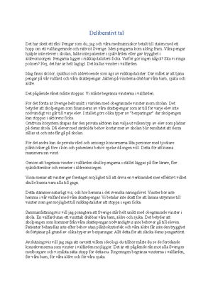 Retorisk analys - Analysen kommer att grunda sig på talets disposition ...