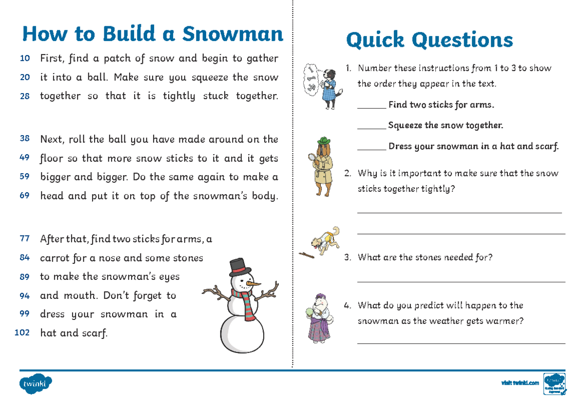 How to Build a Snowman Activity Card - Aa012 - Studocu