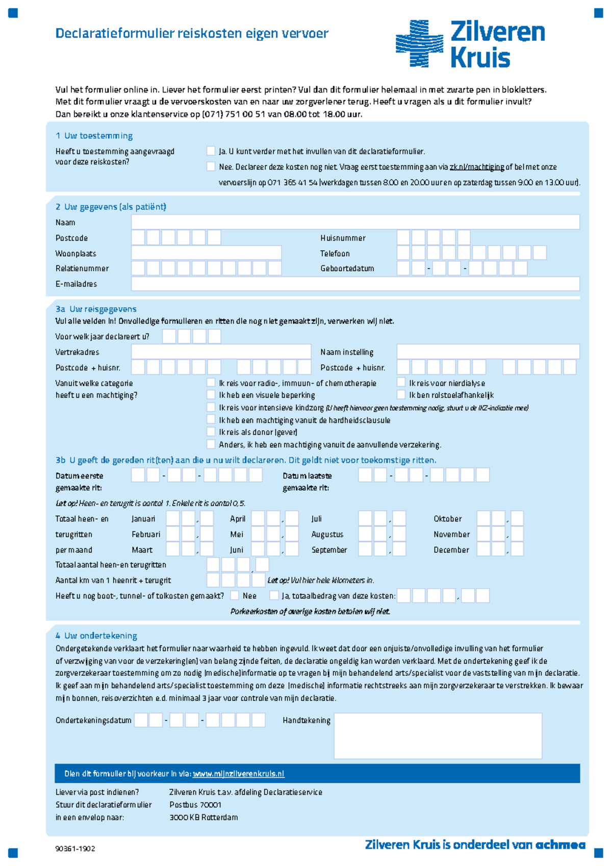 Declaratieformulier-eigen-vervoer - Vul het formulier online in. Liever ...