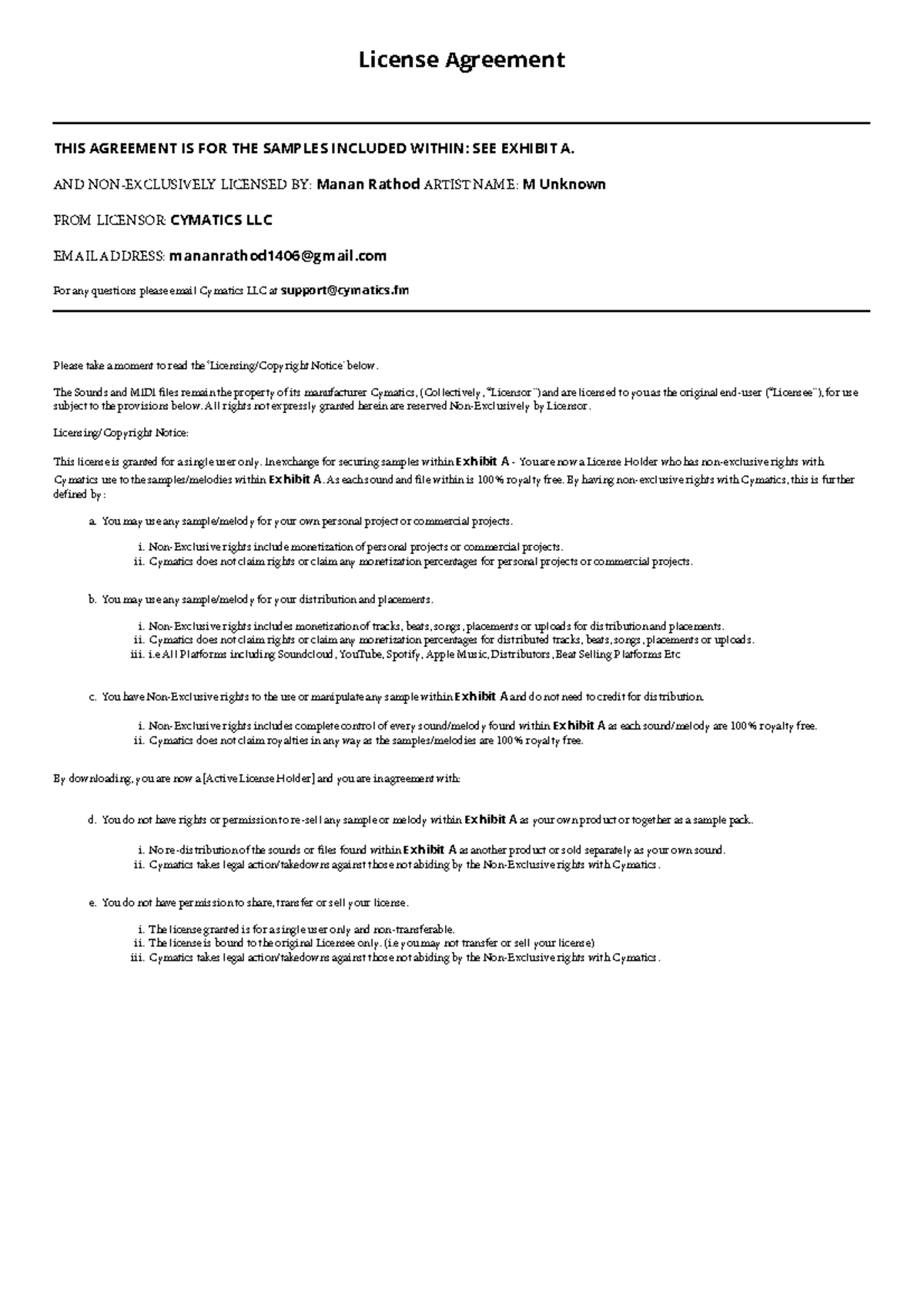 License-Agreement-1677338751408 - License Agreement THIS AGREEMENT IS ...