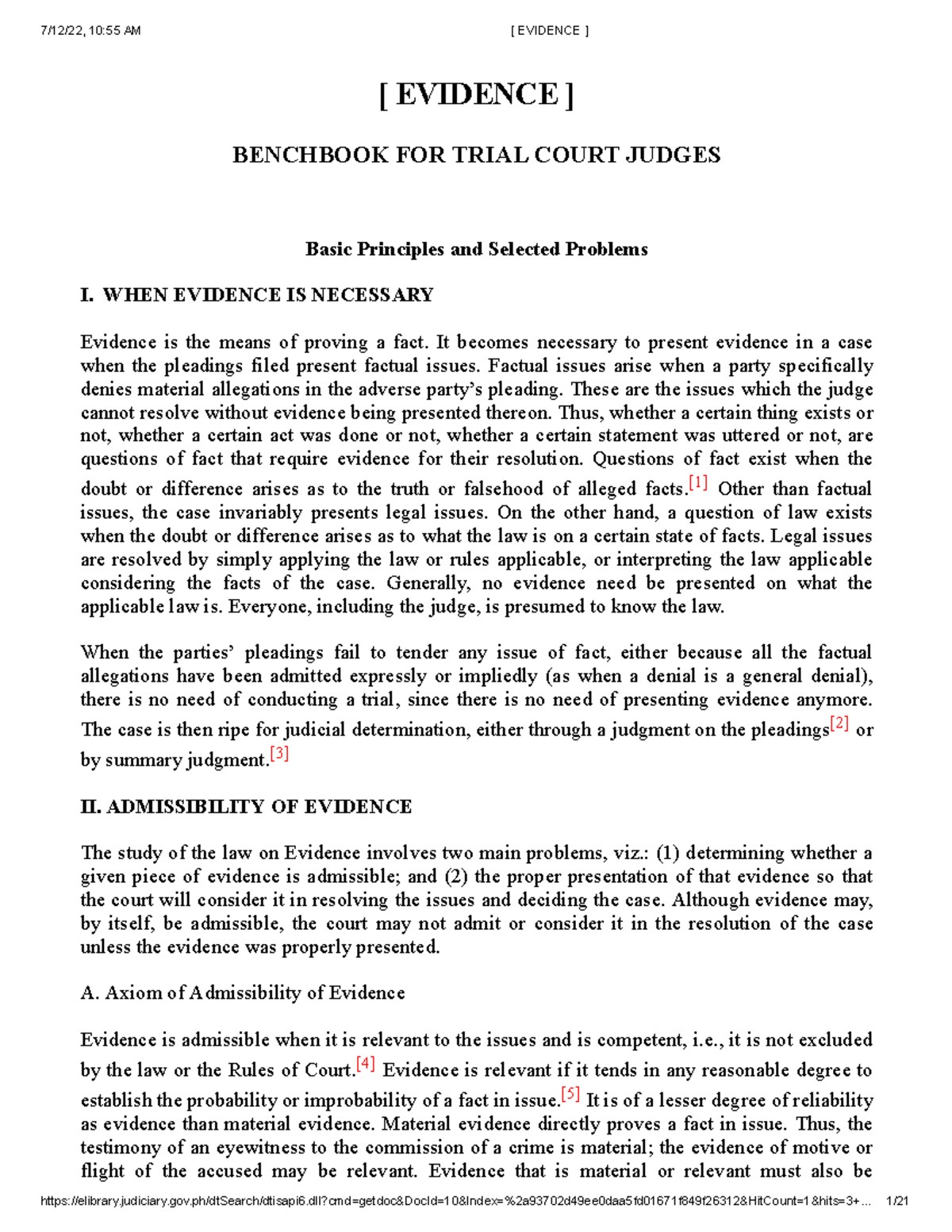 [ Evidence ] Benchbook - Law reviewer - - Studocu