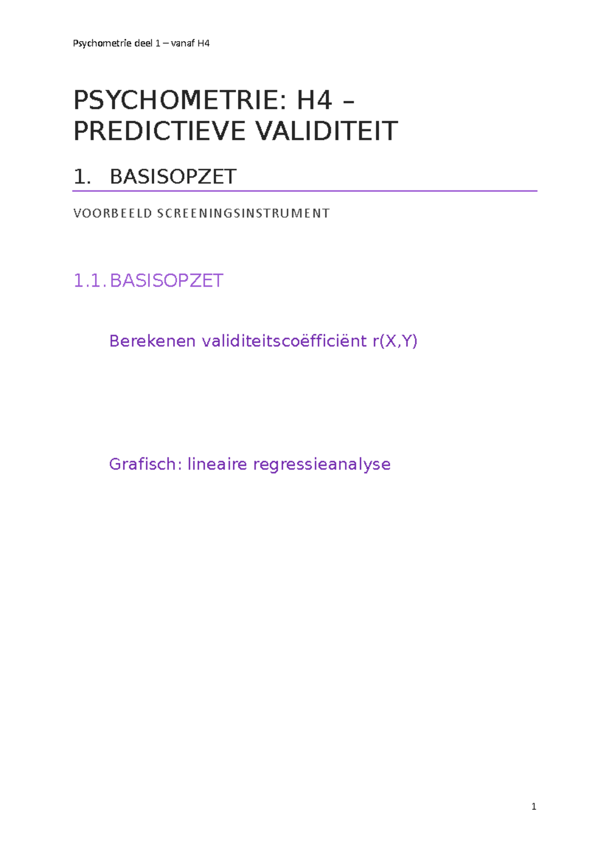 Psychometrie deel 1 2e helft - PSYCHOMETRIE: H4 – PREDICTIEVE ...