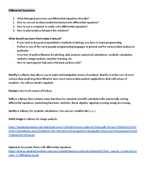 IB 120 Exam 1 Review - Lecture 1: Python and Jupyter Intro Important ...