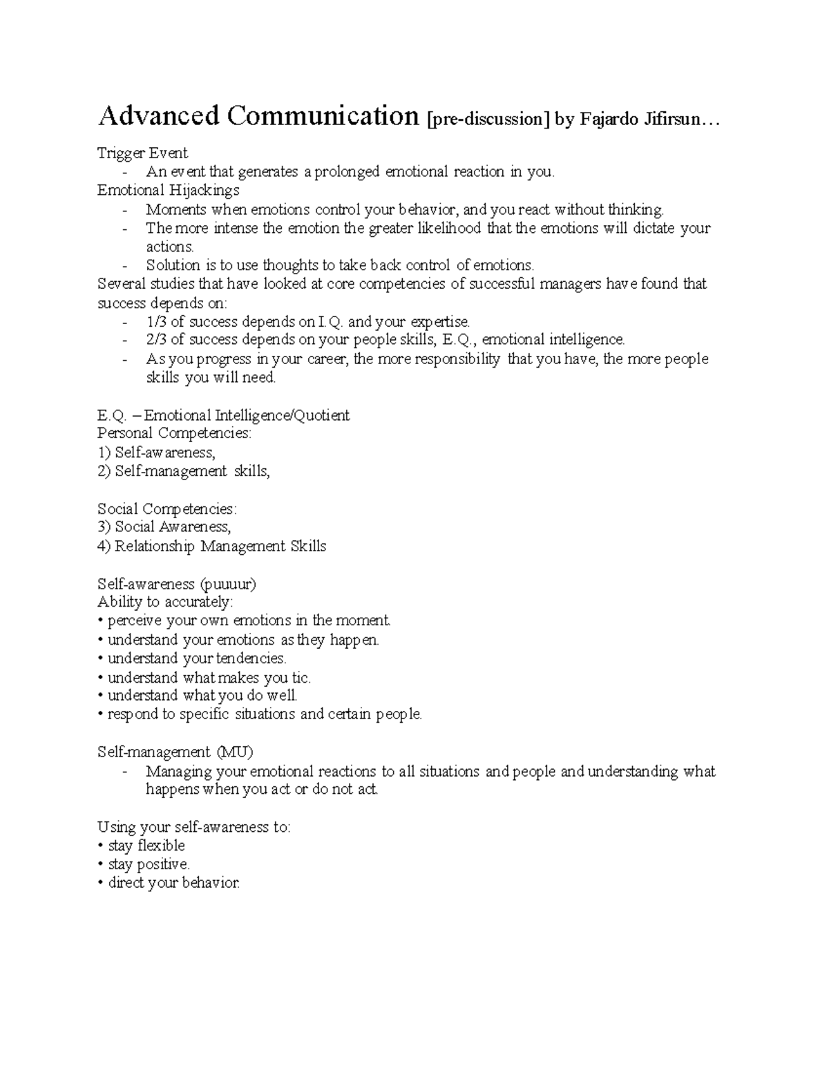 AdCom discussion - Advanced Communication [pre-discussion] by Fajardo ...