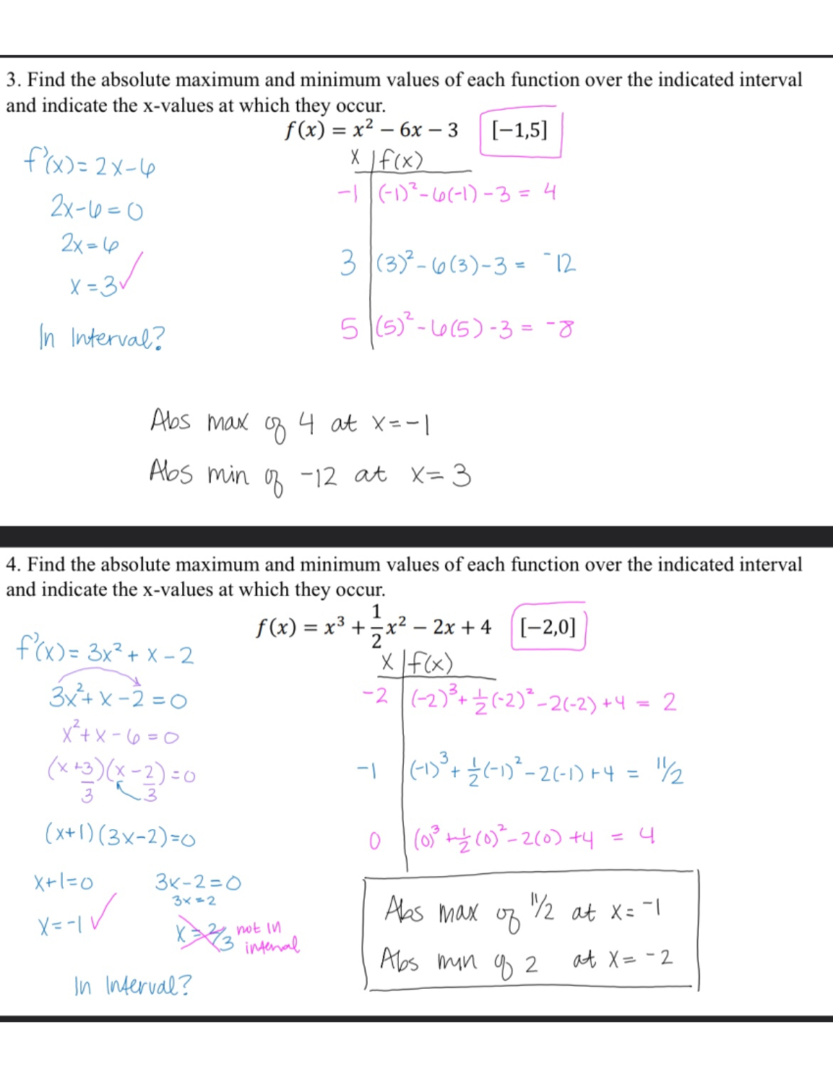 Bus Cal Finding Absolute Maximum and Minimum Values - MA 1613 - Studocu