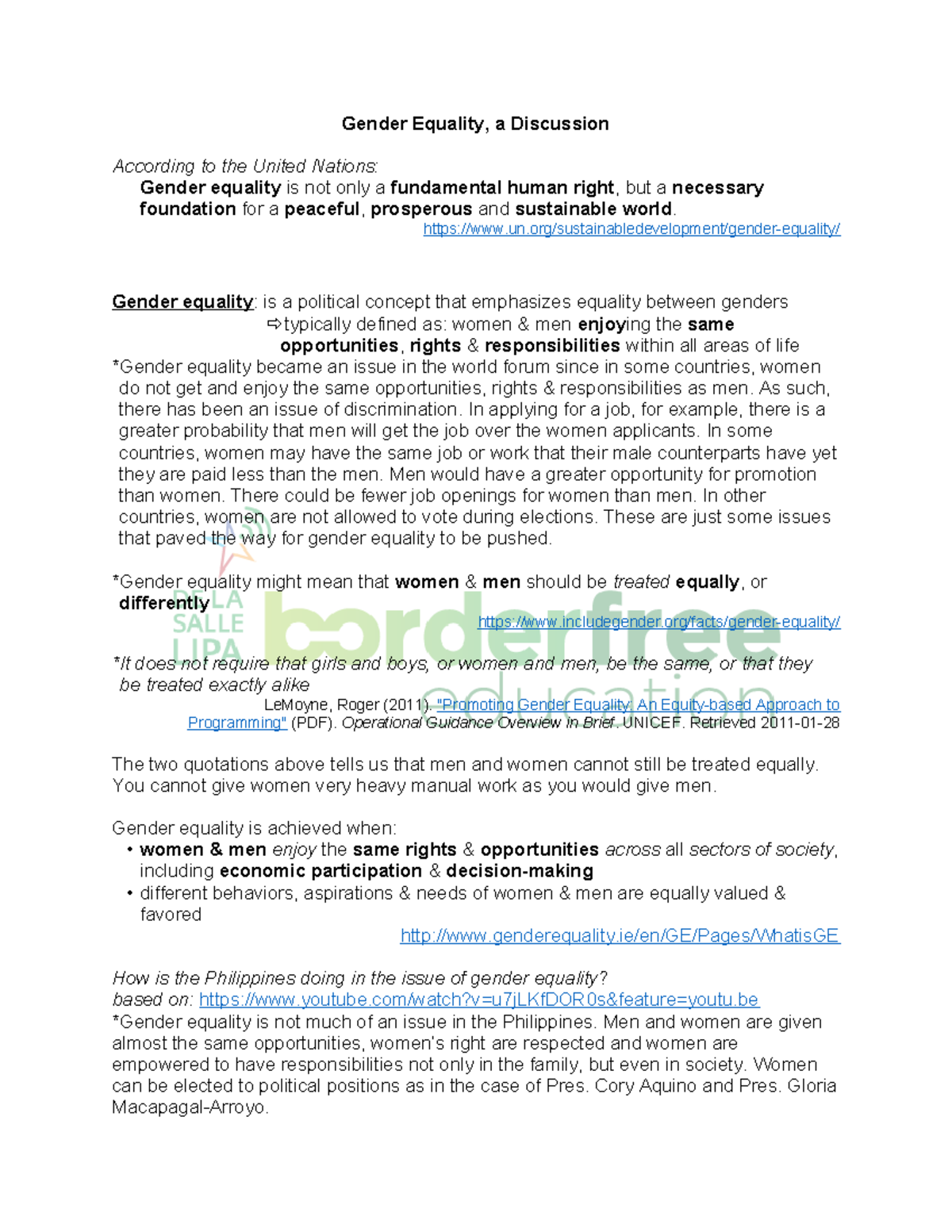 Gender Equality, a Discussion-1 - Gender Equality, a Discussion ...