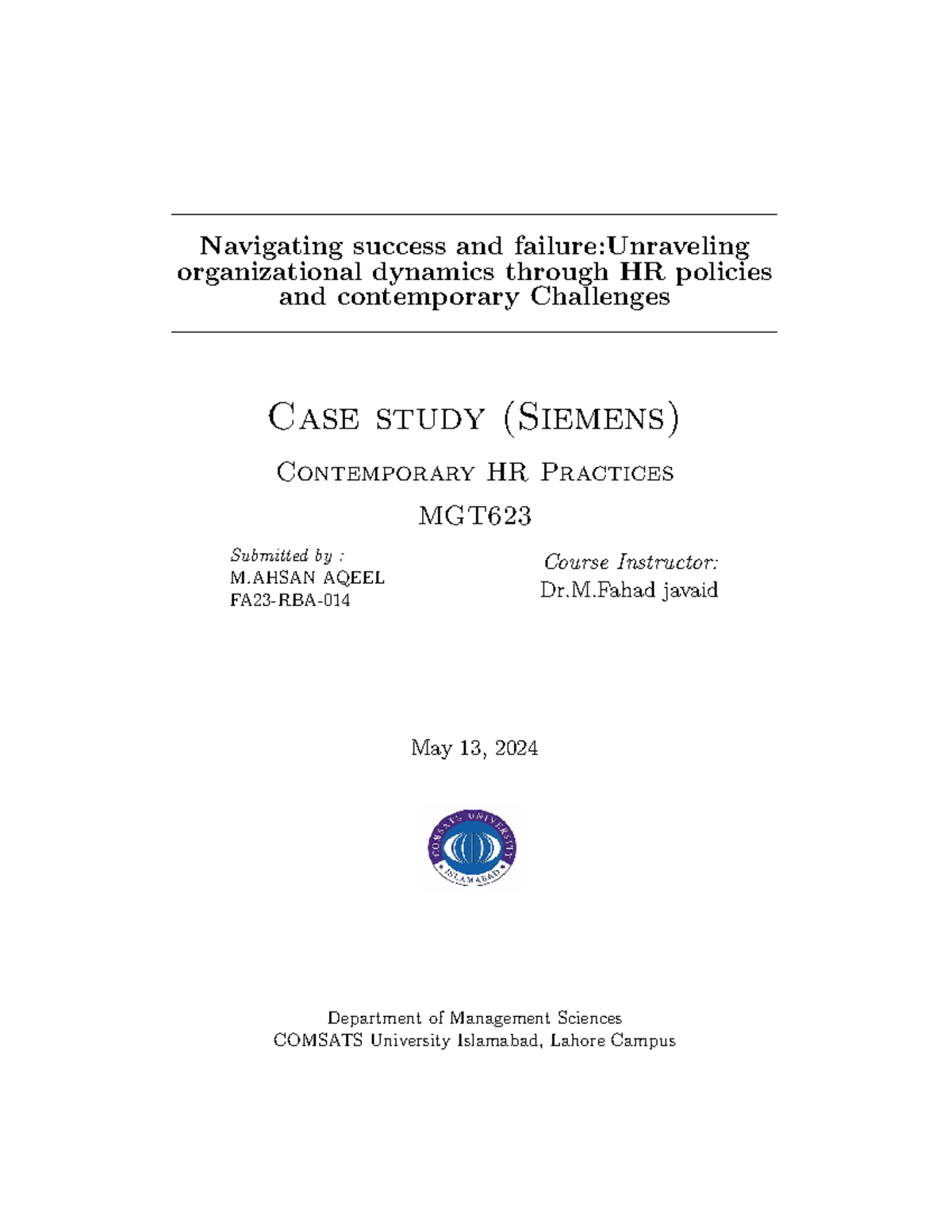 HRM1 - Navigating success and failure:Unraveling organizational ...