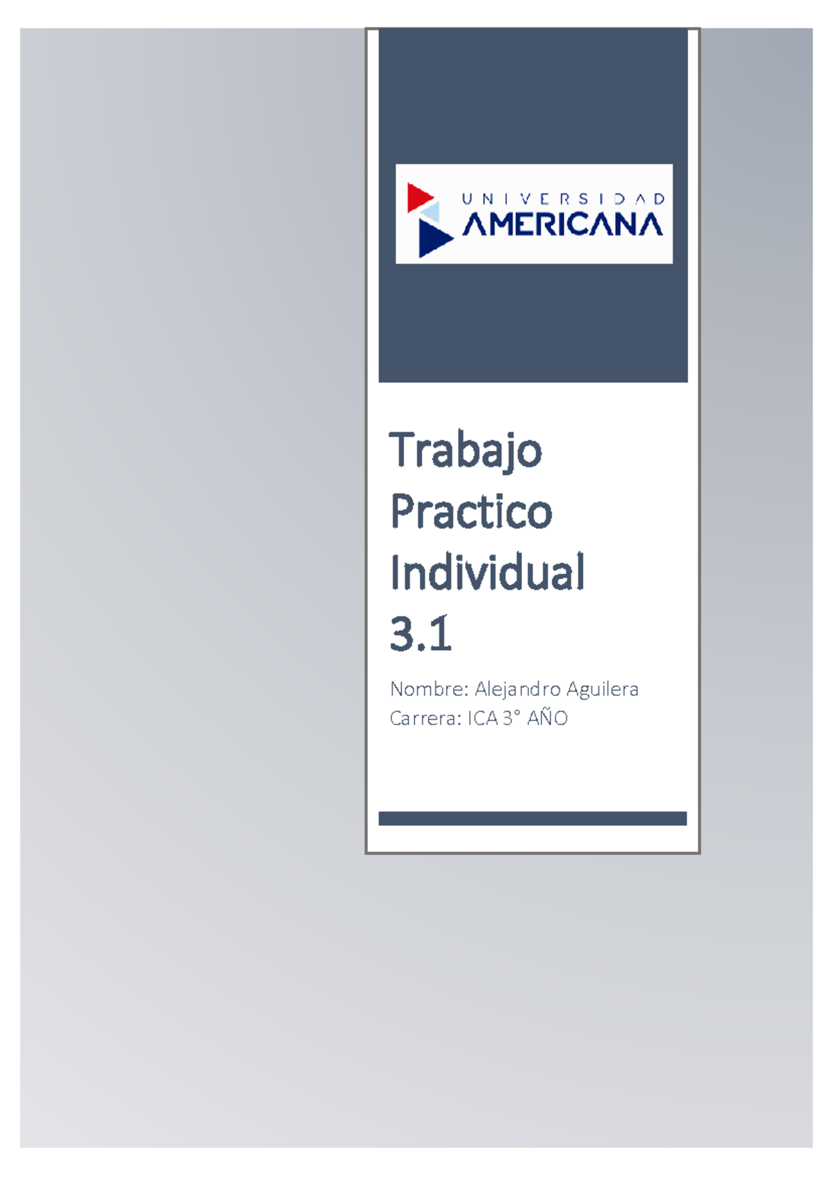 Trabajo Practico Individual 3 - Principios de Economia - Trabajo Practico Individual 3. 1 Nombre ...