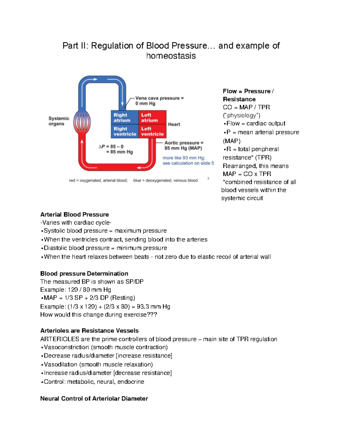 Bio 1080 finalnotes - summary notes - Part II: Regulation of Blood ...