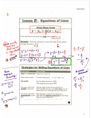 Lesson 18 notes key - Lesson 18. More on Graphing Graphing with ...