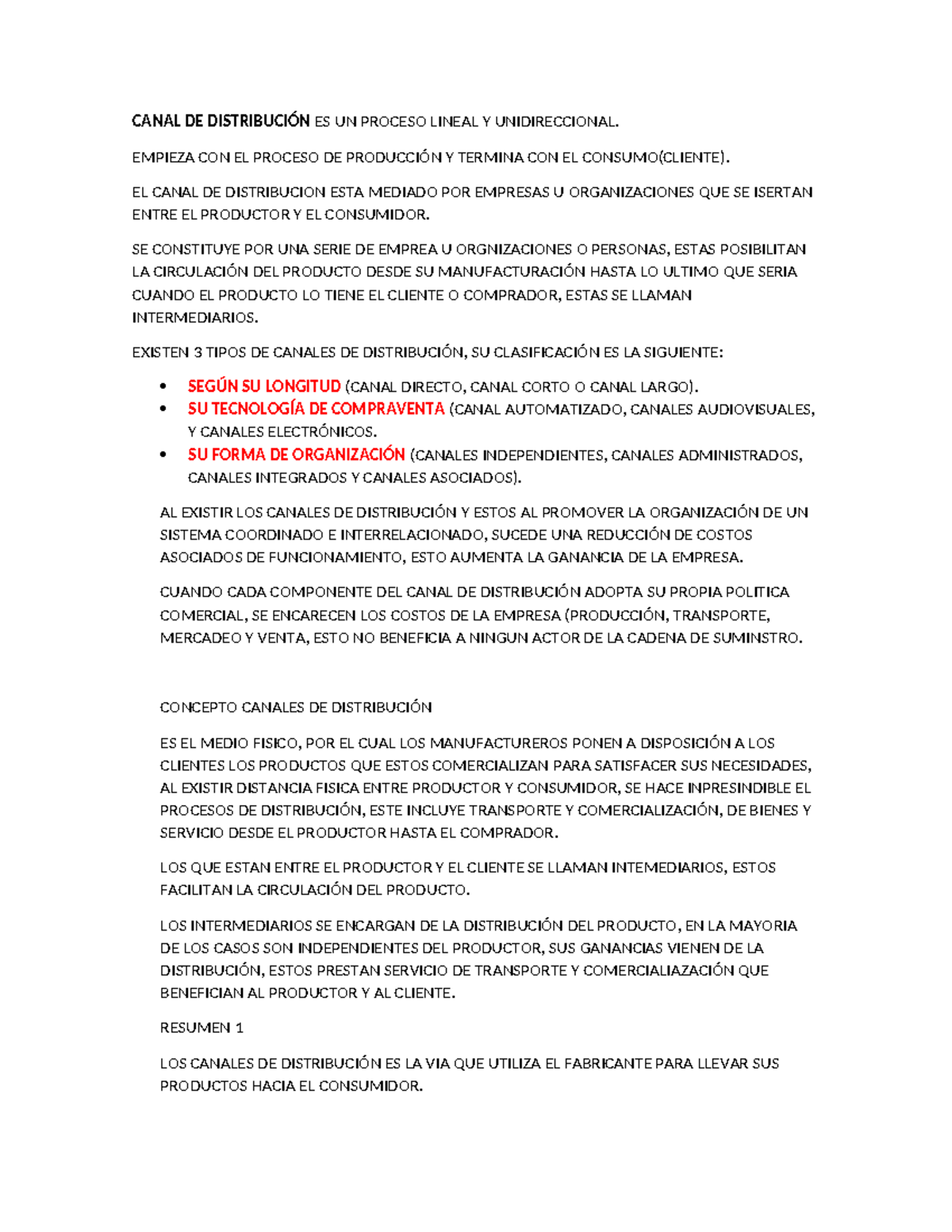 Material Estudio Canales DE Distribución 1 - CANAL DE DISTRIBUCIÓN ES ...