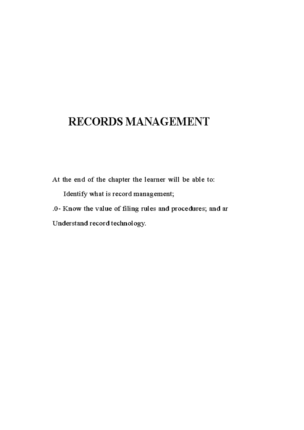 Chapter 7 Administration and Organizational Management - RECORDS ...