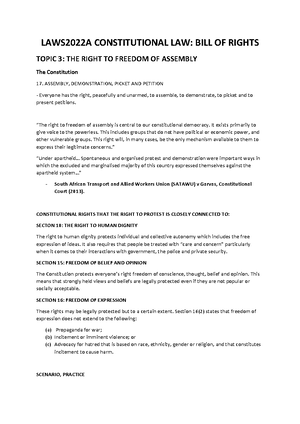 5 - Socio-Economic Rights Bill of rights summary - Constitutional Law: Bill of Rights Socio ...