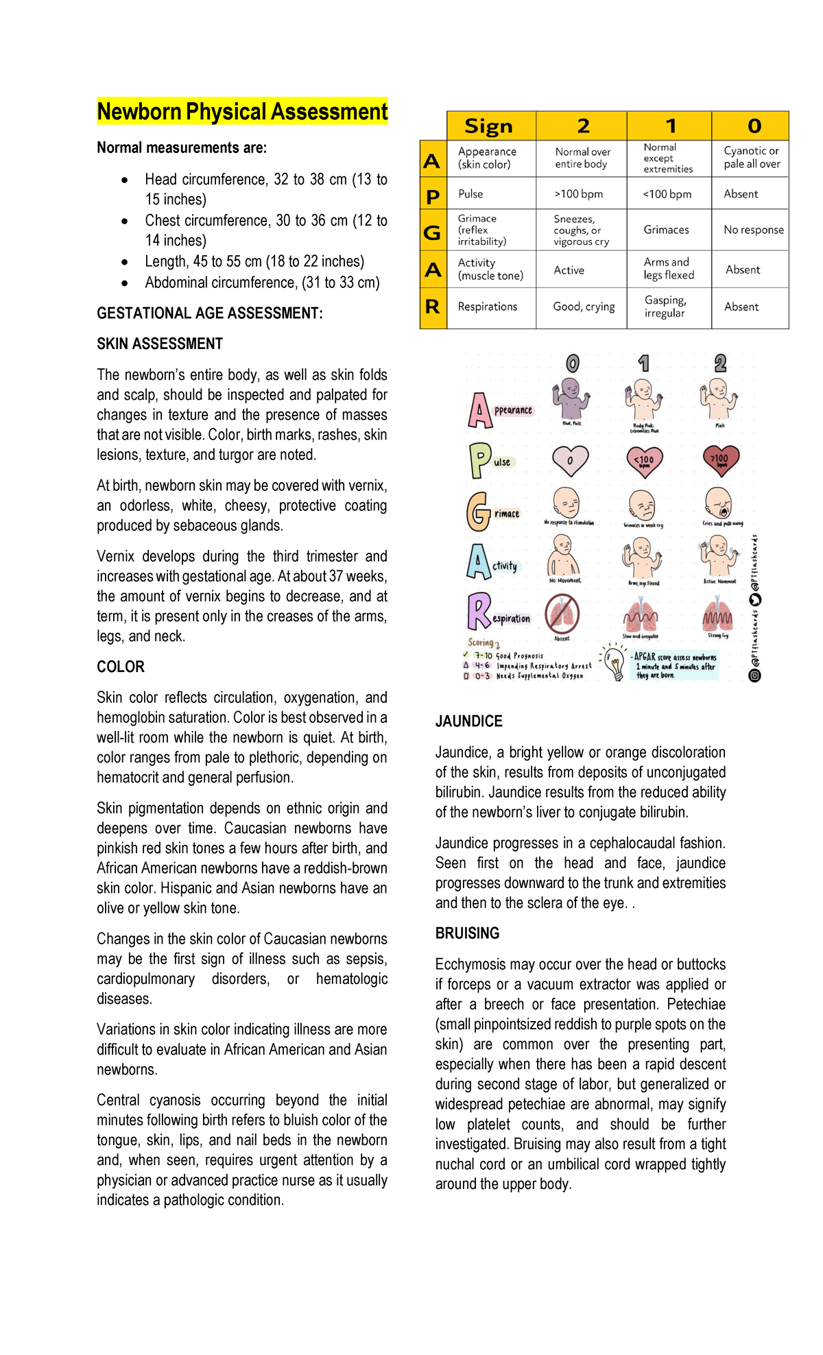 Newborn Physical Assessment tobeprint - Newborn Physical Assessment ...