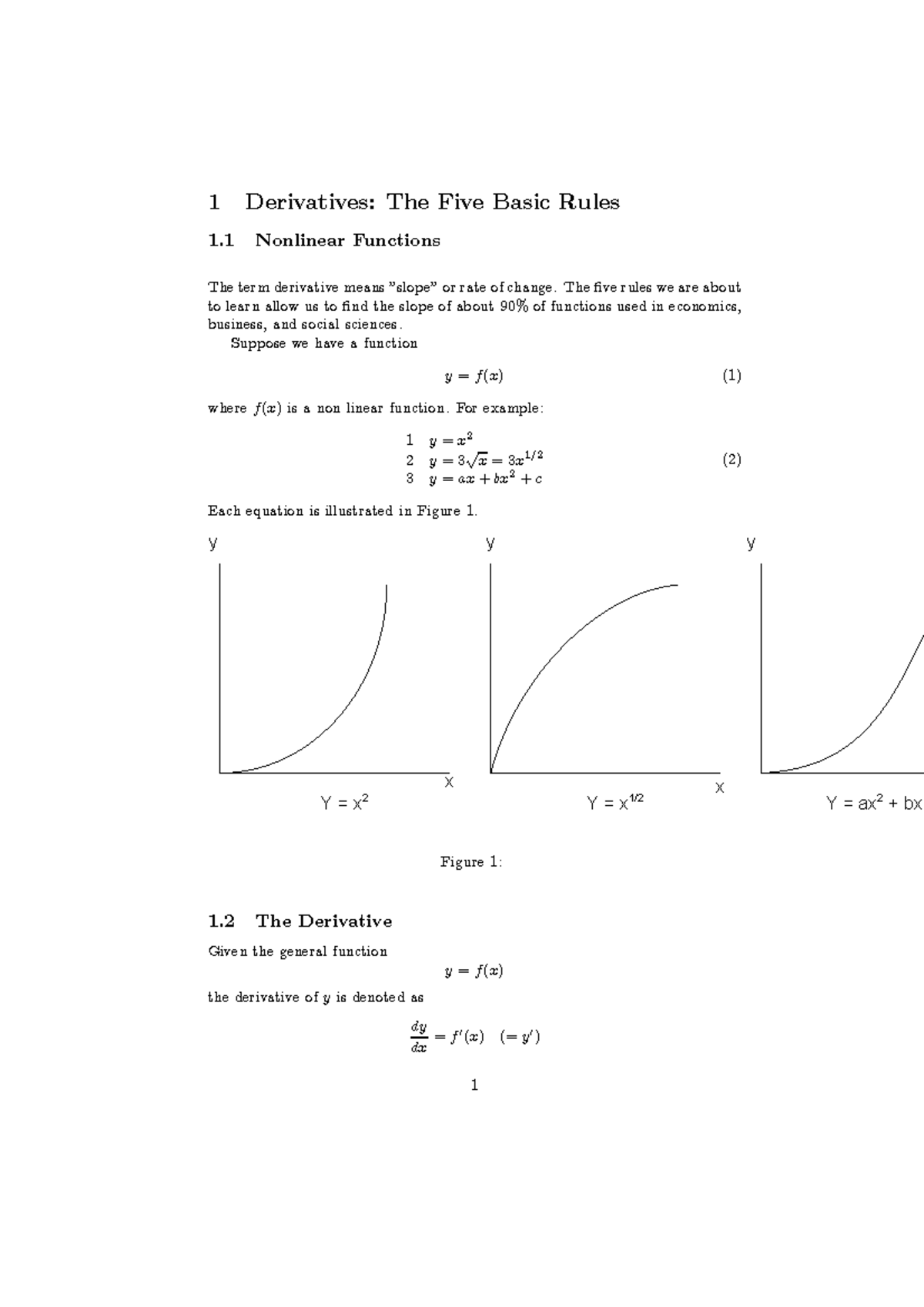 Five-rules-derivatives - 1 Derivatives: The Five Basic Rules 1 ...