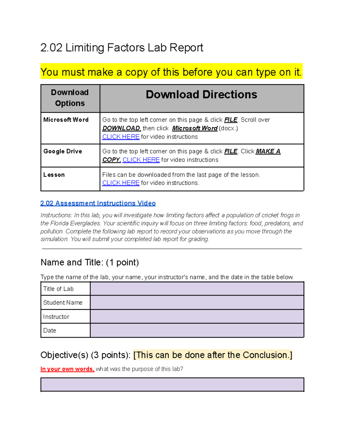 2.02 Limiting Factors Lab Report - 2 Limiting Factors Lab Report You ...