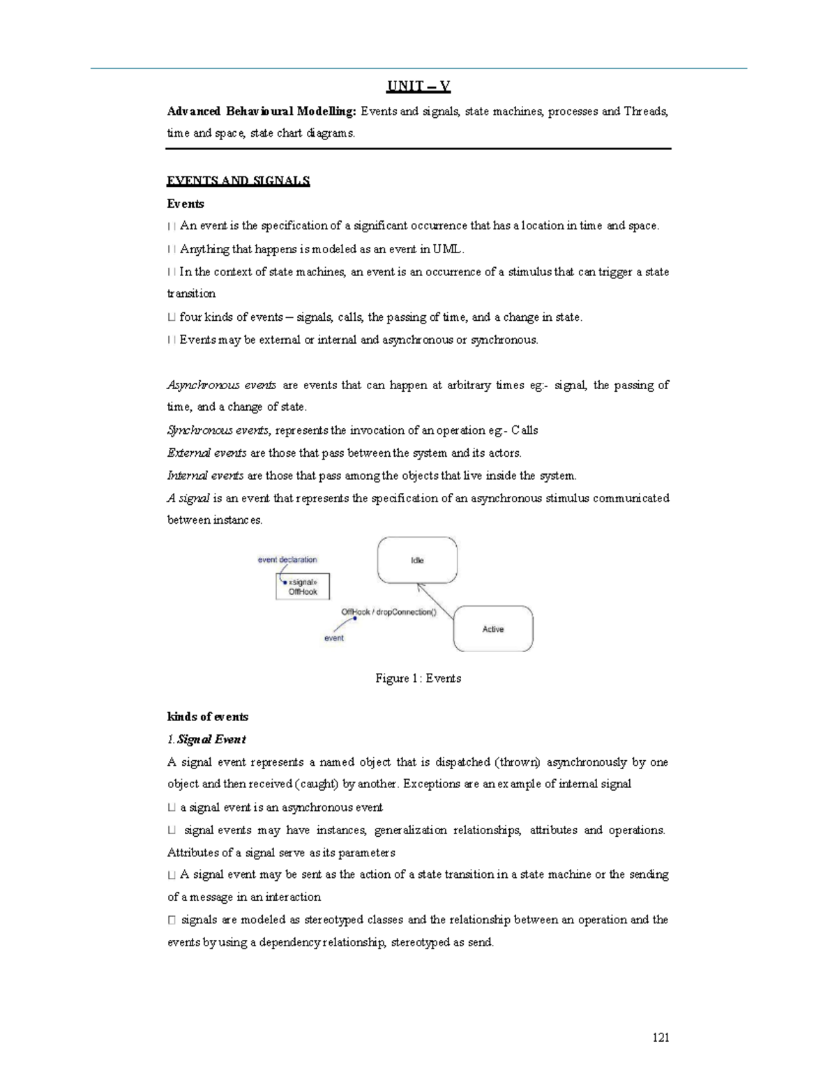 Unit 5 Ooad 3 2 Sem In Btech Unit V Advanced Behavioural Modelling Events And Signals 