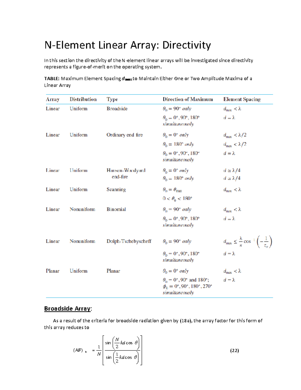 Slides 3 EEE 4281 N Element Linear Array upto Circular Array - N-Element Linear Array ...