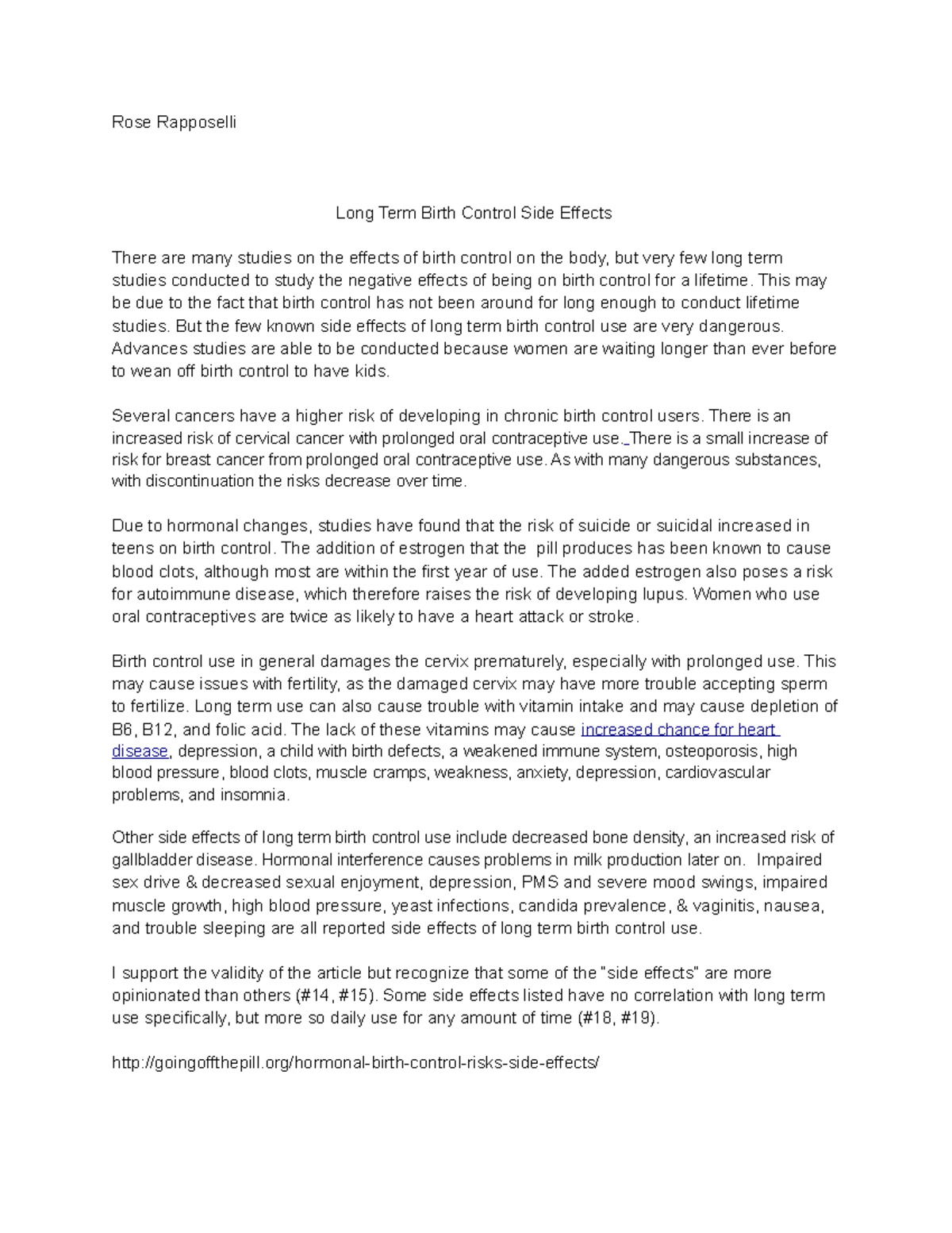 Long Term Birth Control - Rose Rapposelli Long Term Birth Control Side ...