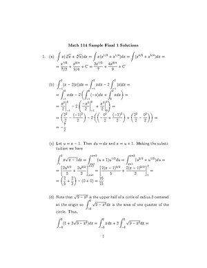Math 114 Practice Midterm - MATH 114, D1 Midterm Examination, Version 2, Solutions October 19 ...