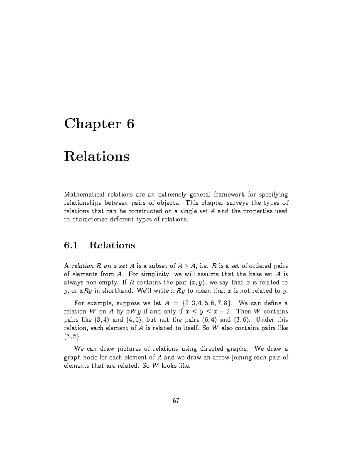 Relations - Chapter 6 Relations Mathematical relations are an extremely ...