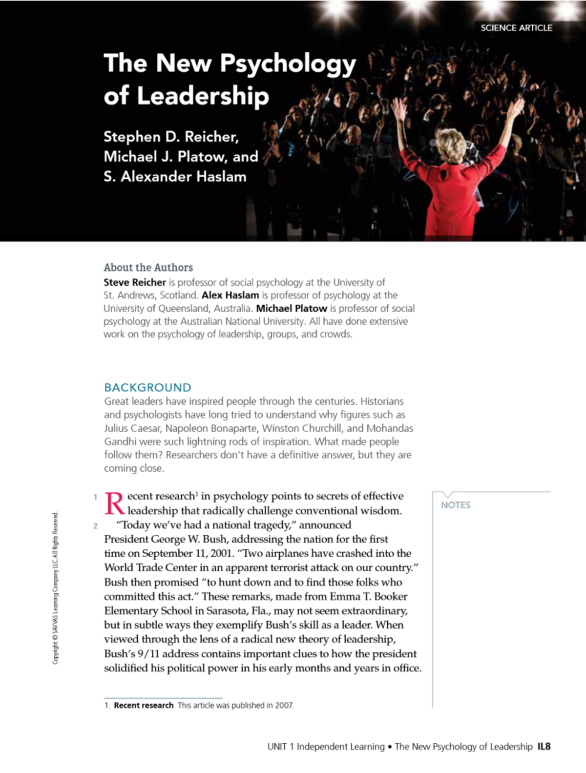 The New Psychology of Leadership - Copyright © SAVVAS Learning Company ...