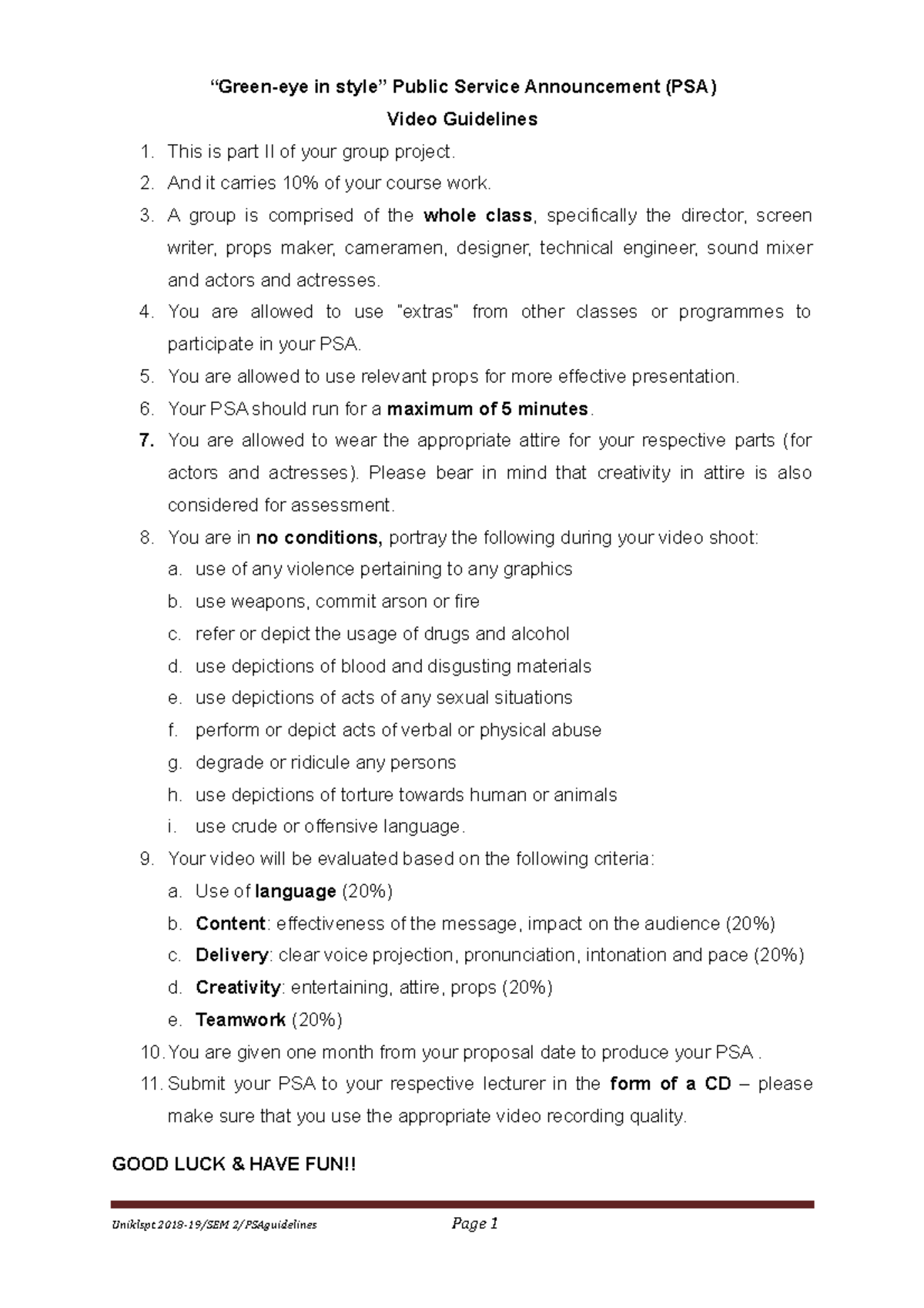 PSAguideline[ 1503] - Guidelines - “Green-eye in style” Public Service ...