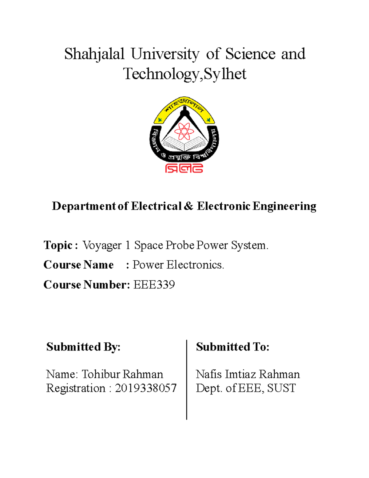 Power Electronics Assignment tohibur - Shahjalal University of Science and Technology,Sylhet ...