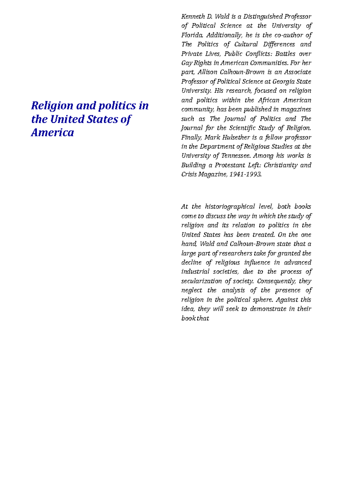 Religion and politics of united states - Religion and politics in the ...