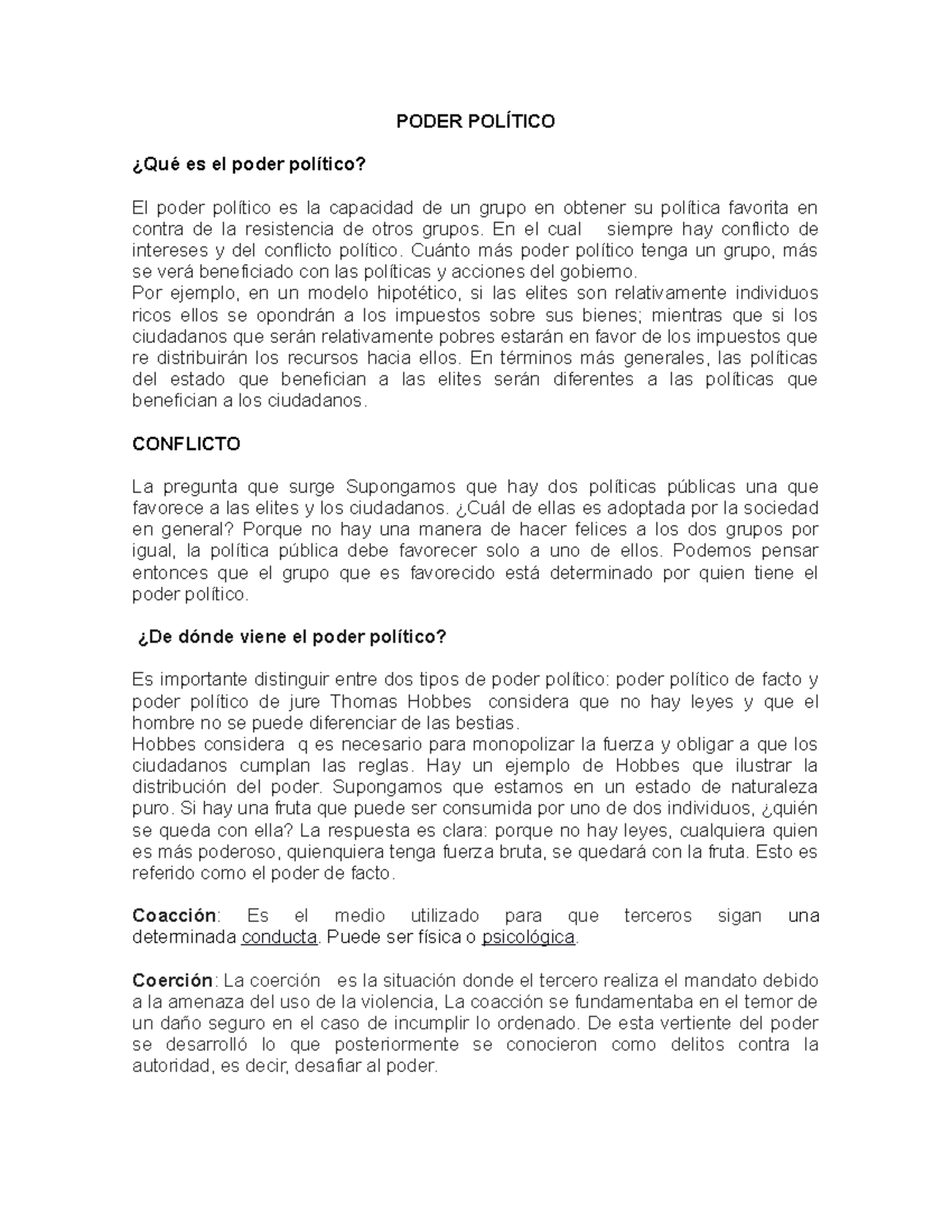 Qué es el poder político - PODER POLÍTICO ¿Qué es el poder político? El ...