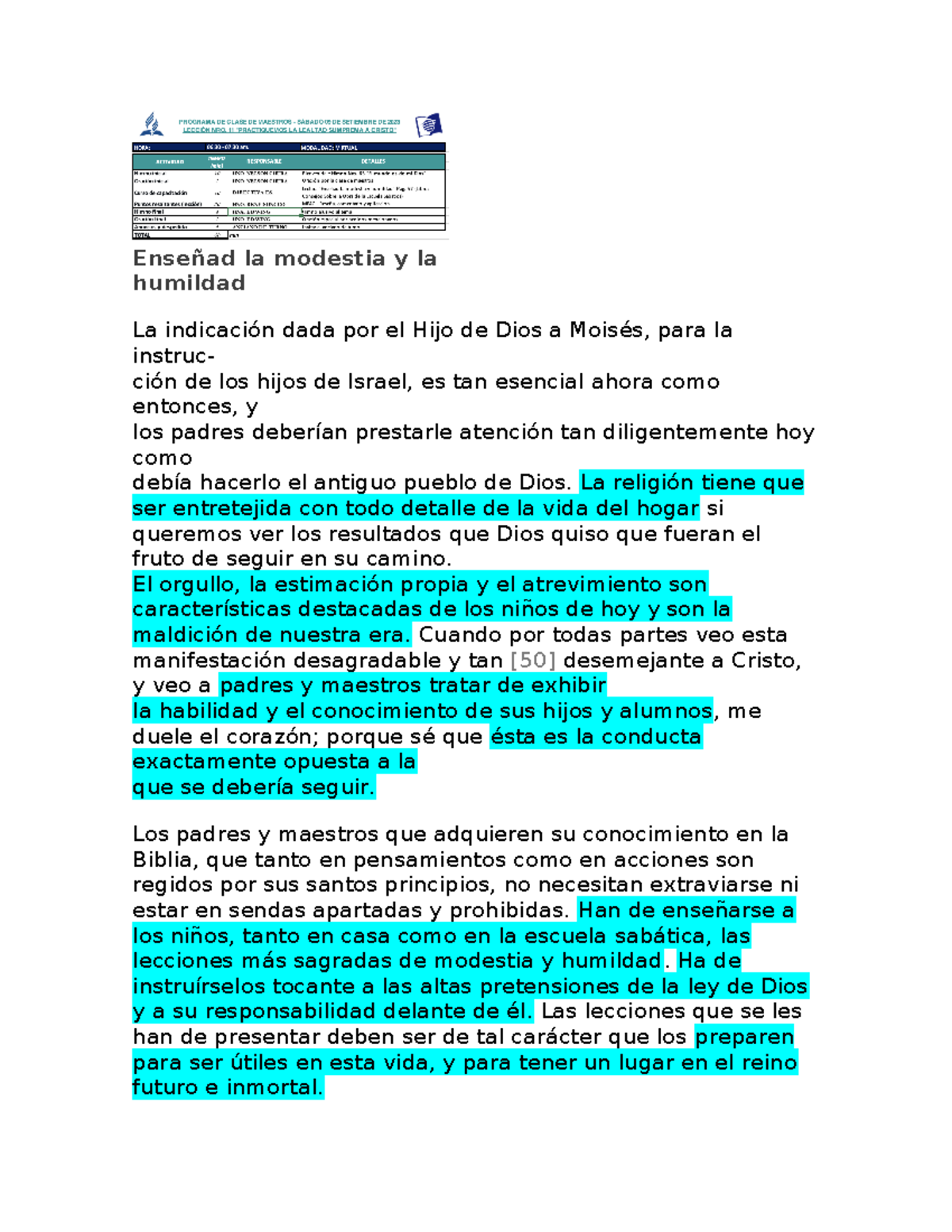 Enseñad la modestia y la humildad - Enseñad la modestia y la humildad ...