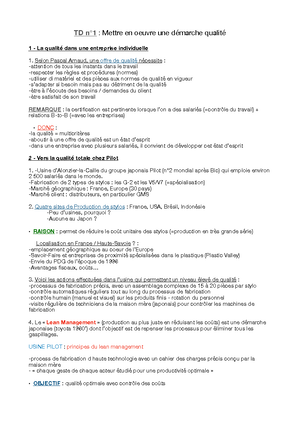 TD n°5 - Gestion Qualiteì - TD n°4 : Cas Copies Right avec la méthode Wilson Quantité - Studocu