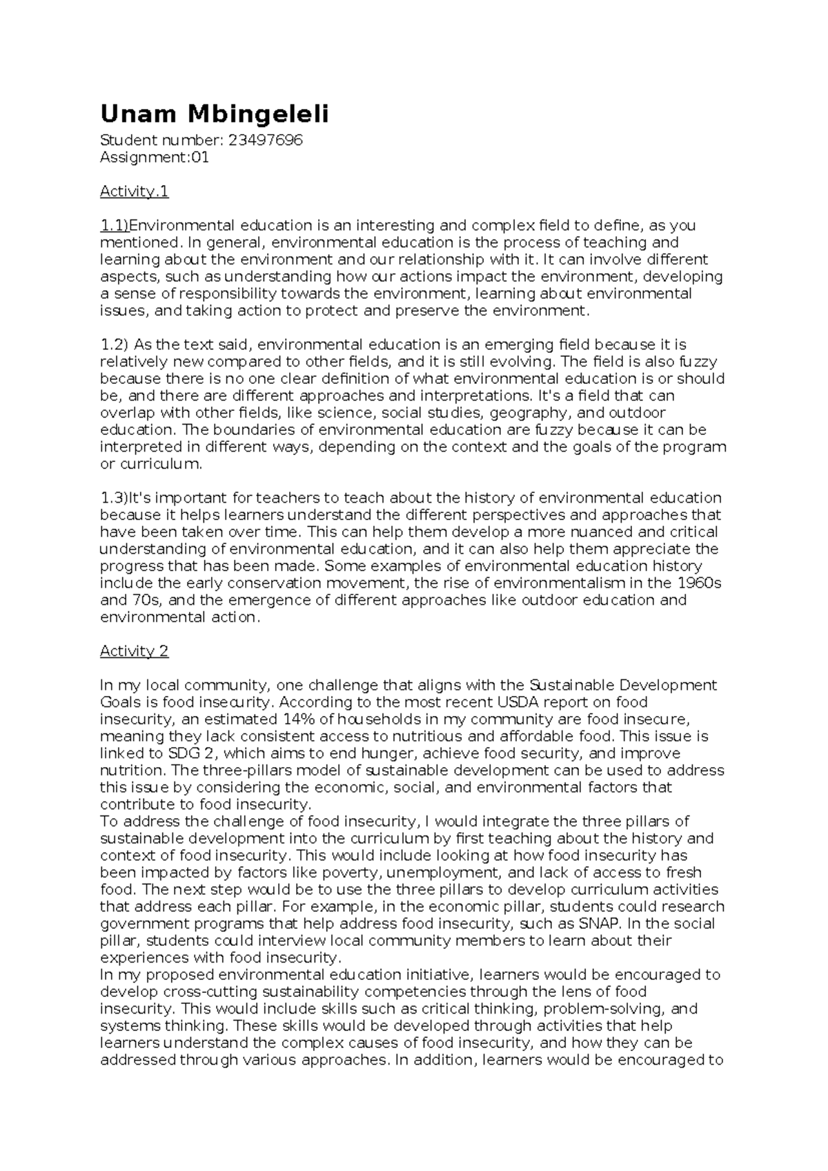 Document - health snd science - Unam Mbingeleli Student number ...