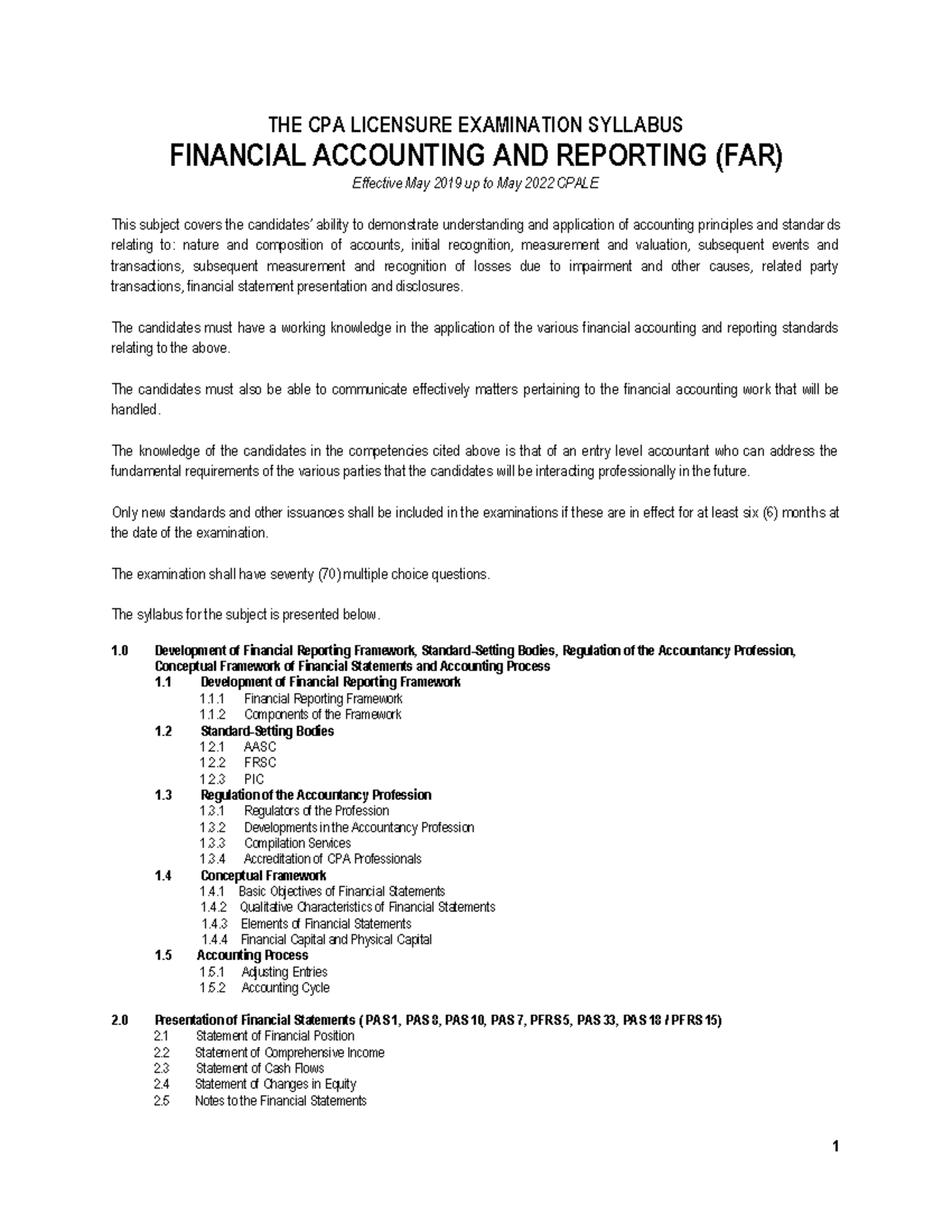 Financial accounting and reporting -syllabus-oct-2021-cpale compress ...