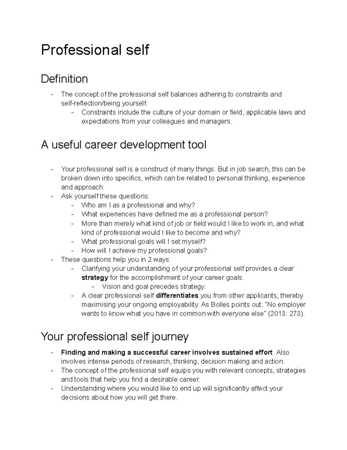 OLET2119 Professionalism in the Workplace - Professional self ...