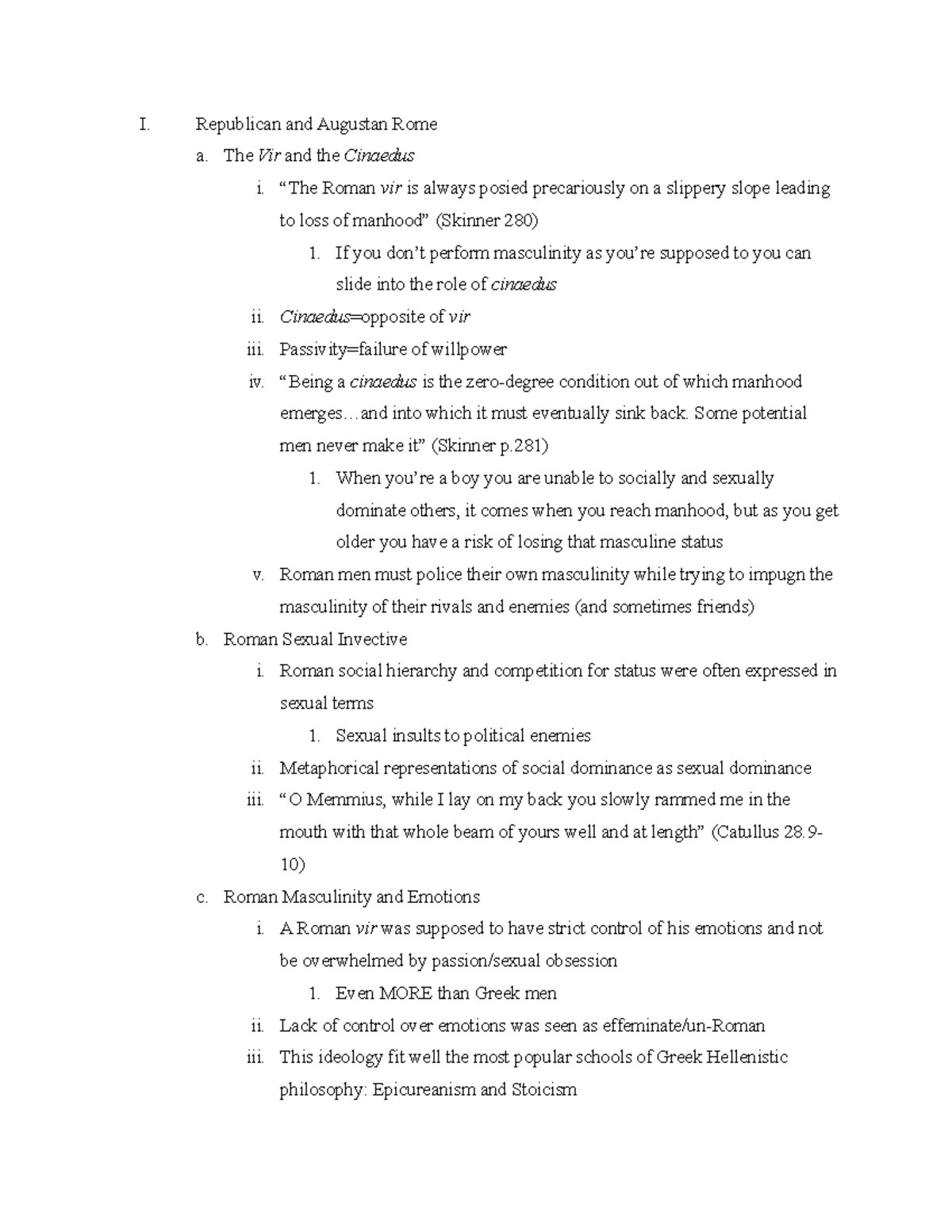 Republican and Augustan Rome - I. Republican and Augustan Rome a. The ...