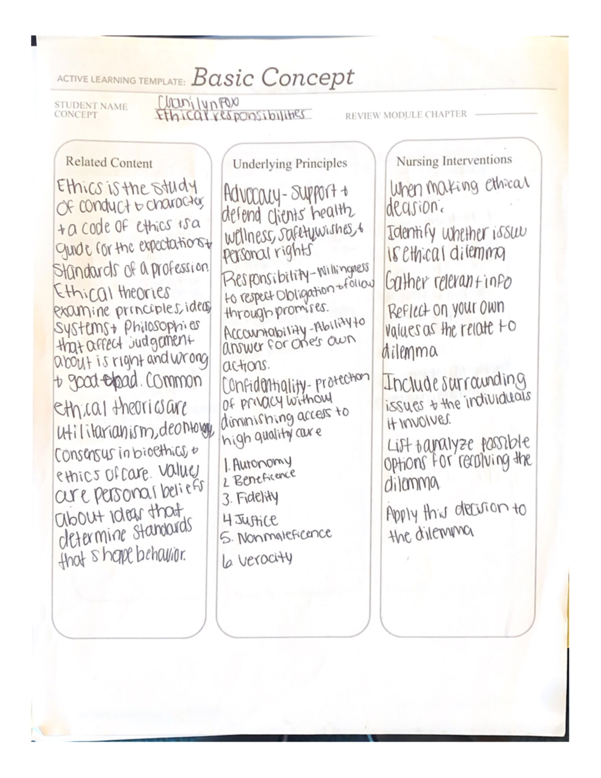 Active Learning Template Basic Concept - NUR 114 - Studocu