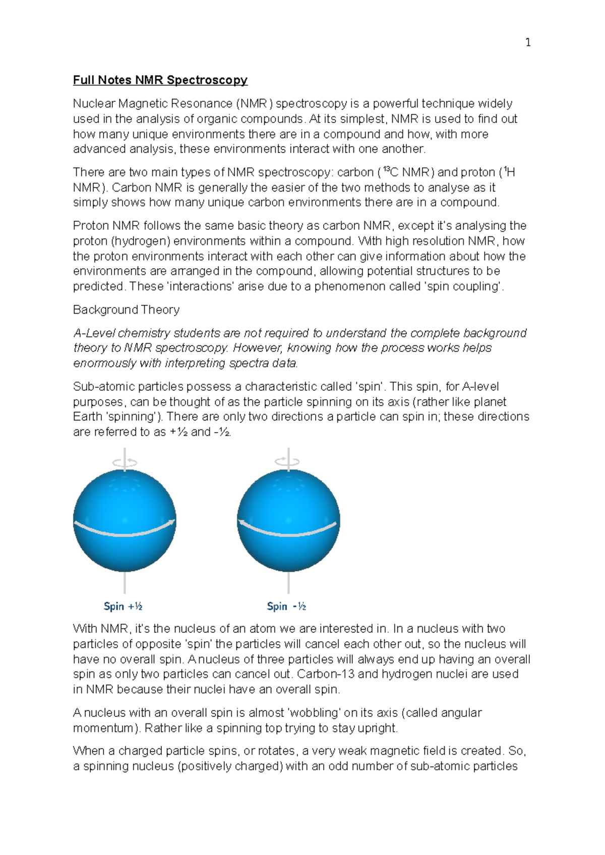 NMR Spectroscopy: Comprehensive Study Notes for Your Reference - Full ...