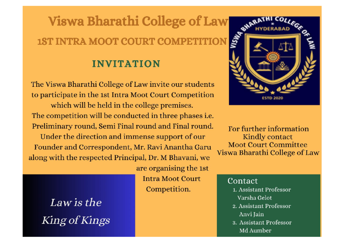 Moot Court Brochure 231013 135557 - Ll.b gen 3rd sem - Studocu