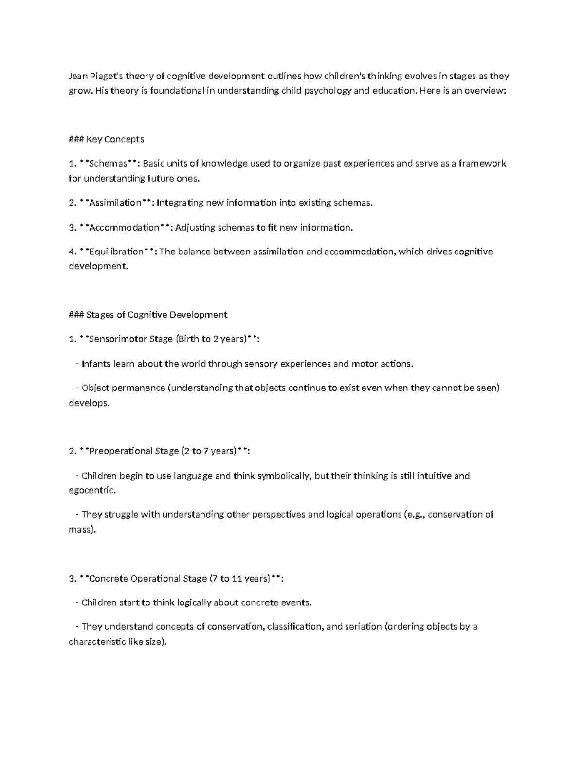 Jean Piaget's t-WPS Office - Jean Piaget's theory of cognitive ...