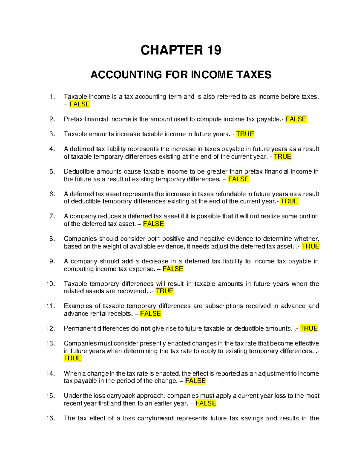 Accounting for Income Taxes - Intermediate Accounting - SU - Studocu