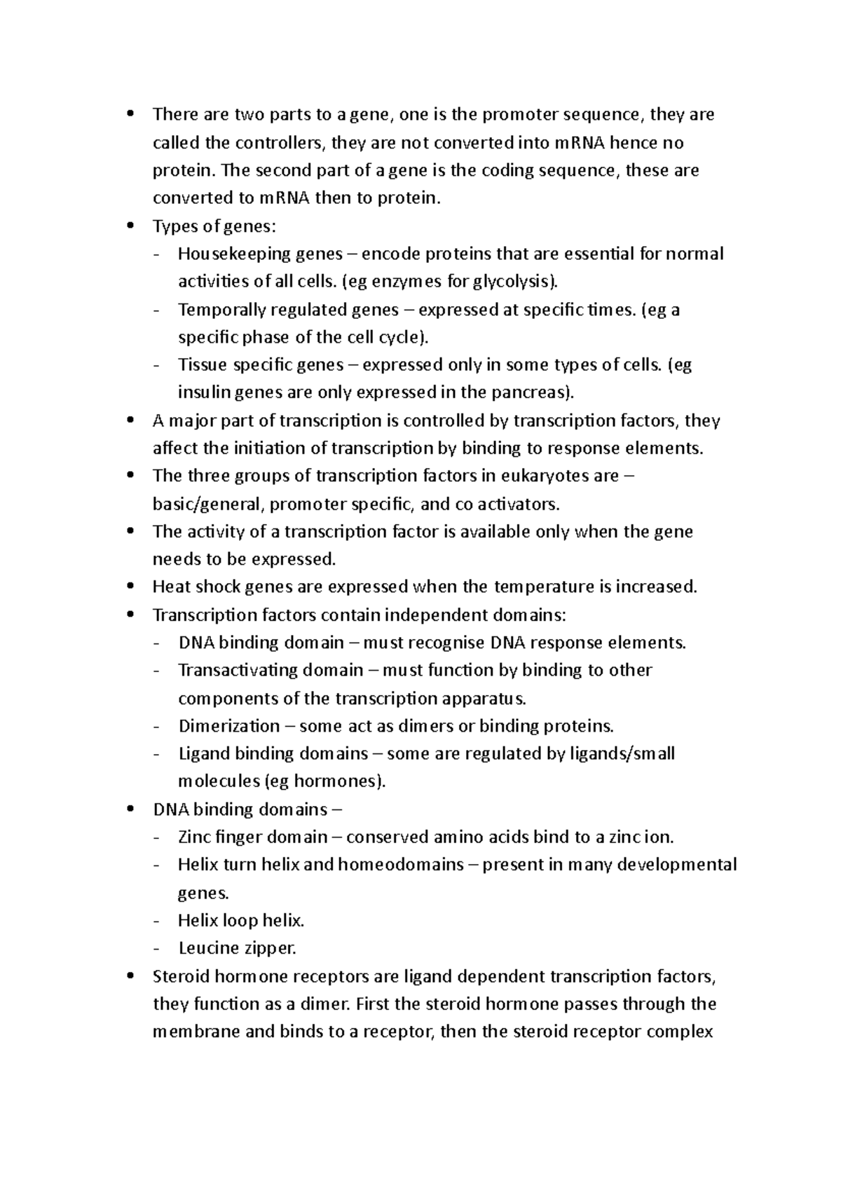 Regulation Of Gene Expression - There are two parts to a gene, one is ...