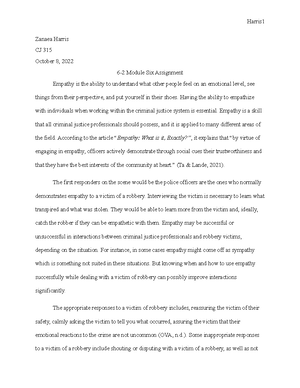 CJ 315 Module 3 Practice Activity - cj 315 - SNHU - Studocu