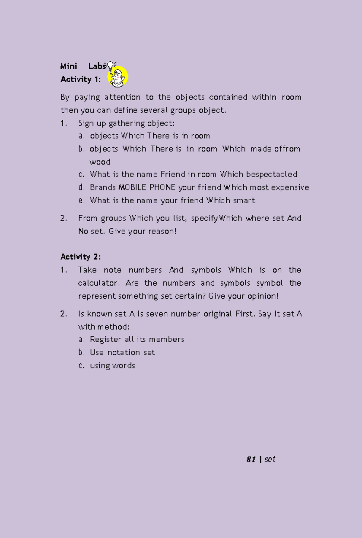 Basic foundation in mathematics-46 - Mini Labs Activity 1: By paying ...